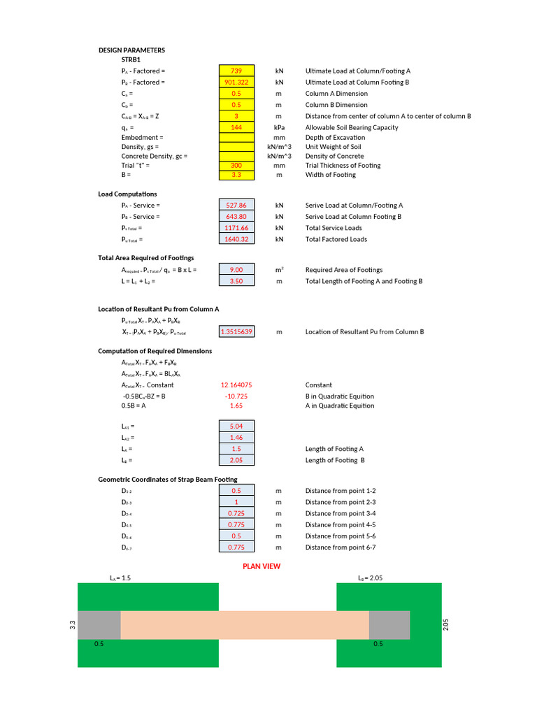 Strap Beam 1 - Updated | PDF | Beam (Structure) | Bending