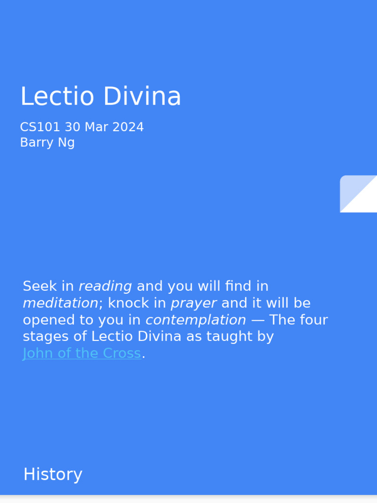 Stages and Practice of Lectio Divina | PDF | Lectio Divina | Christian ...