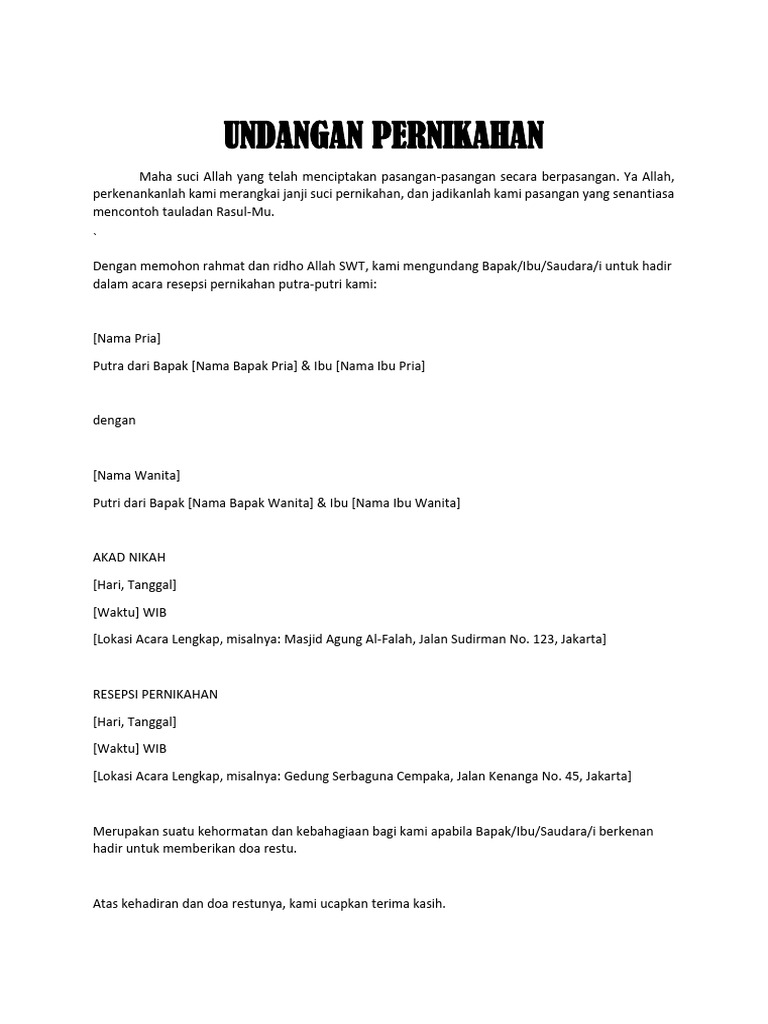 Undangan Pernikahan | PDF