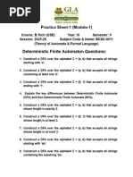 Practice Problems - DFA & NFA | PDF