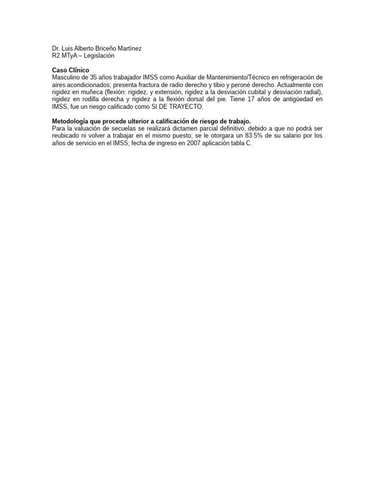 Tabla C Caso Clinico | PDF