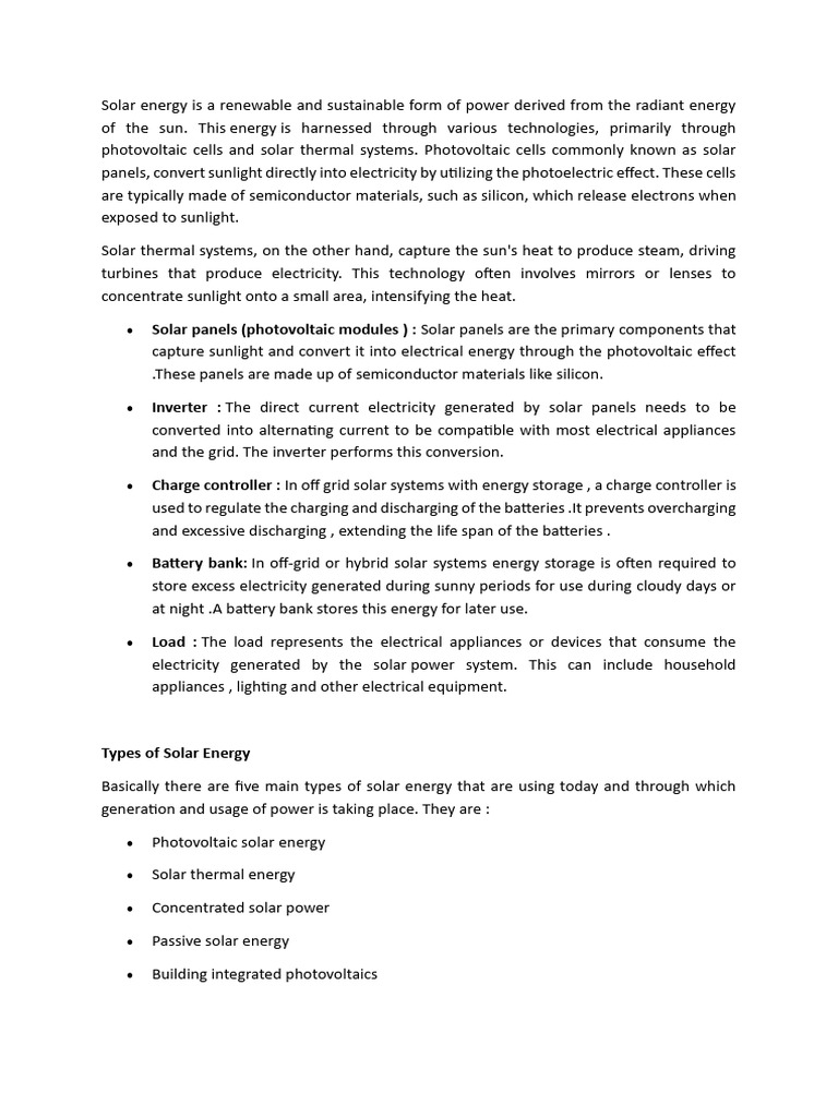 Principle of Solar Panels | PDF | Solar Energy | Photovoltaics