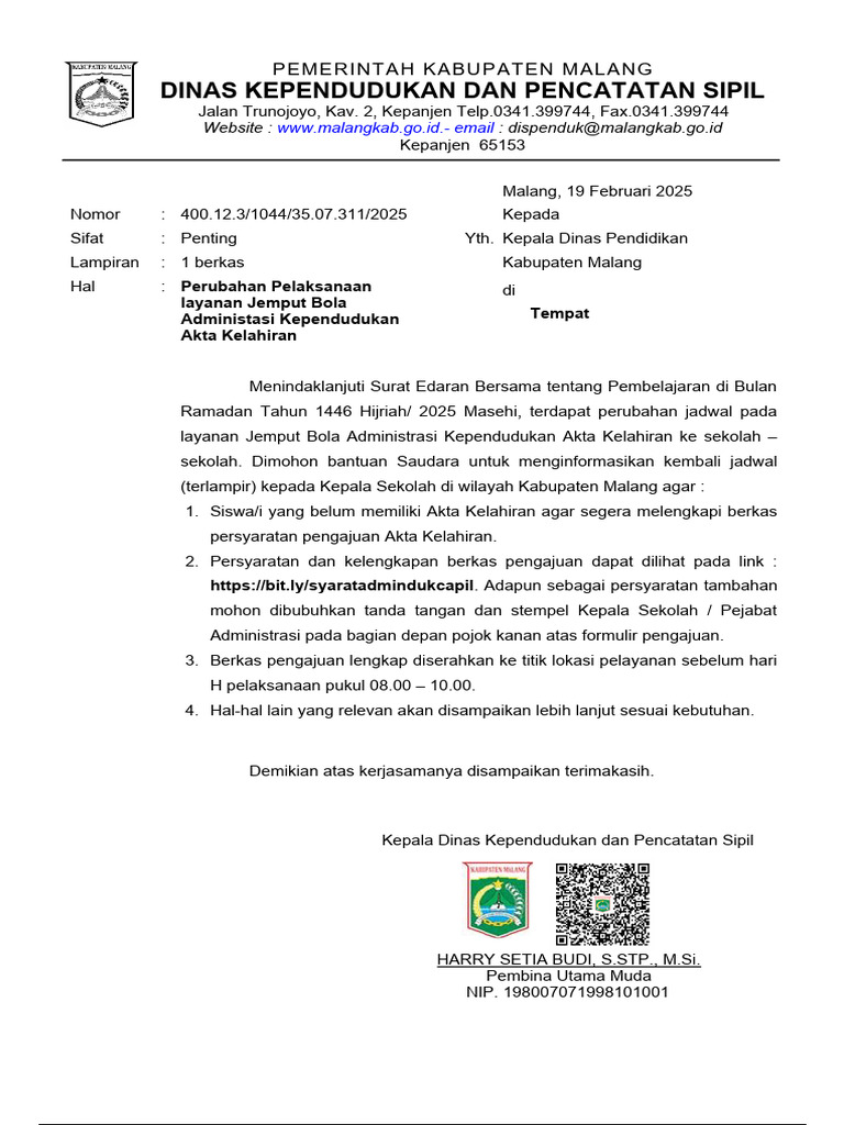 Jemput Bola Dukcapil-Akta Kelahiran | PDF
