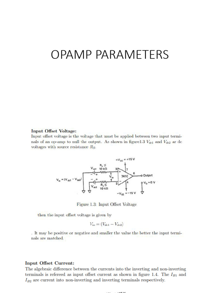 Opamp Parameters Feedback | PDF