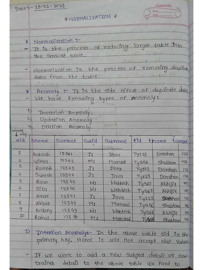 Normalization Notes Pdf