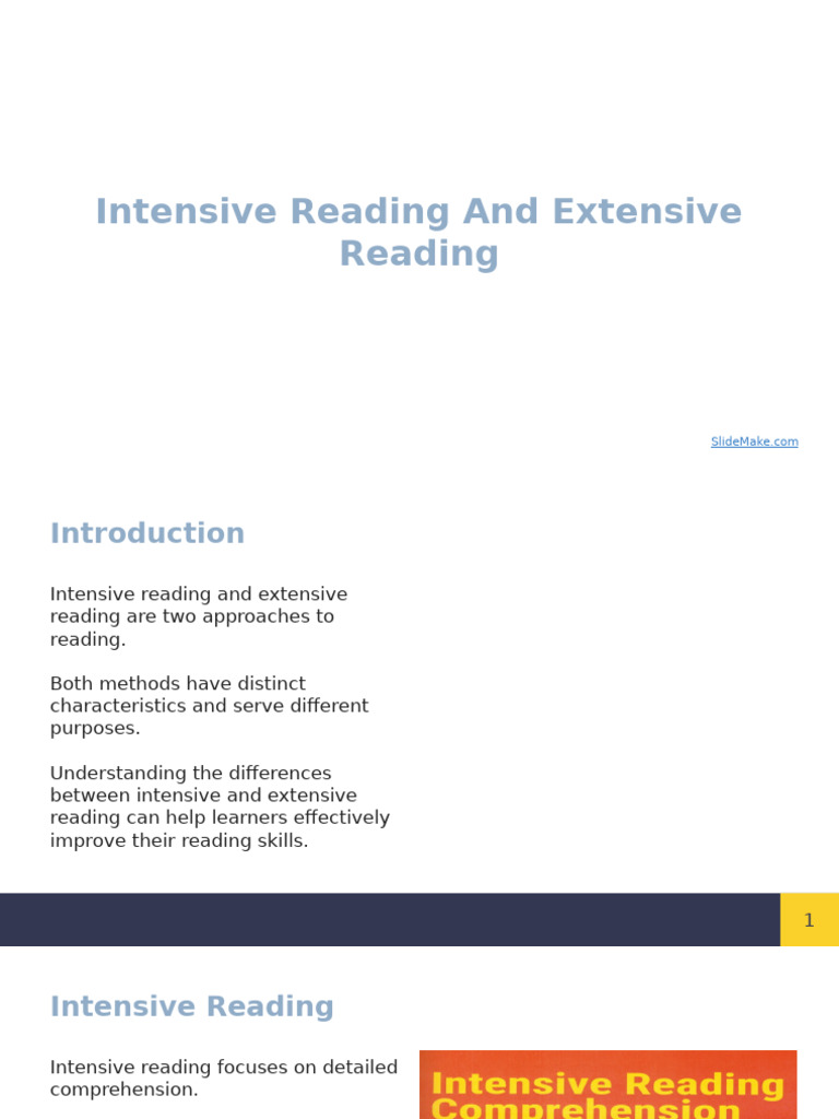 Intensive Reading and Extensive Reading | PDF
