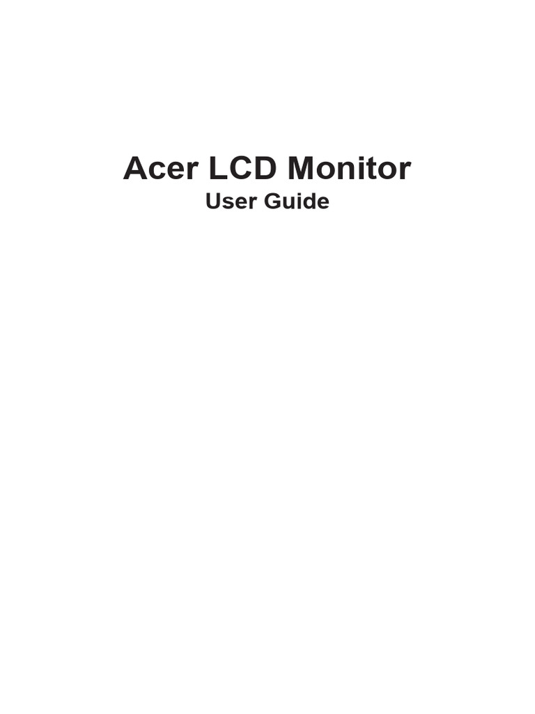 Acer XF273 Monitor User Manual - Acer - 1.0 | PDF | Display Technology