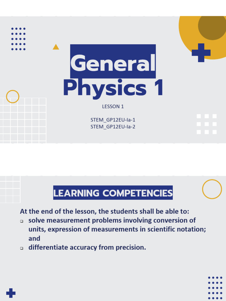 Lesson 1 Quarter 1 General Physics 1 | PDF | Accuracy And Precision | Significant Figures