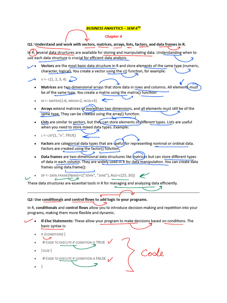 R Data Structures for Analysts | PDF | Control Flow | Matrix (Mathematics)