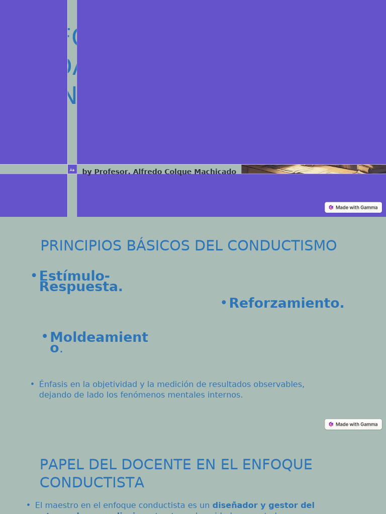 Enfoque-Pedagogico-Conductista 30 | PDF | Behaviorismo | Maestros