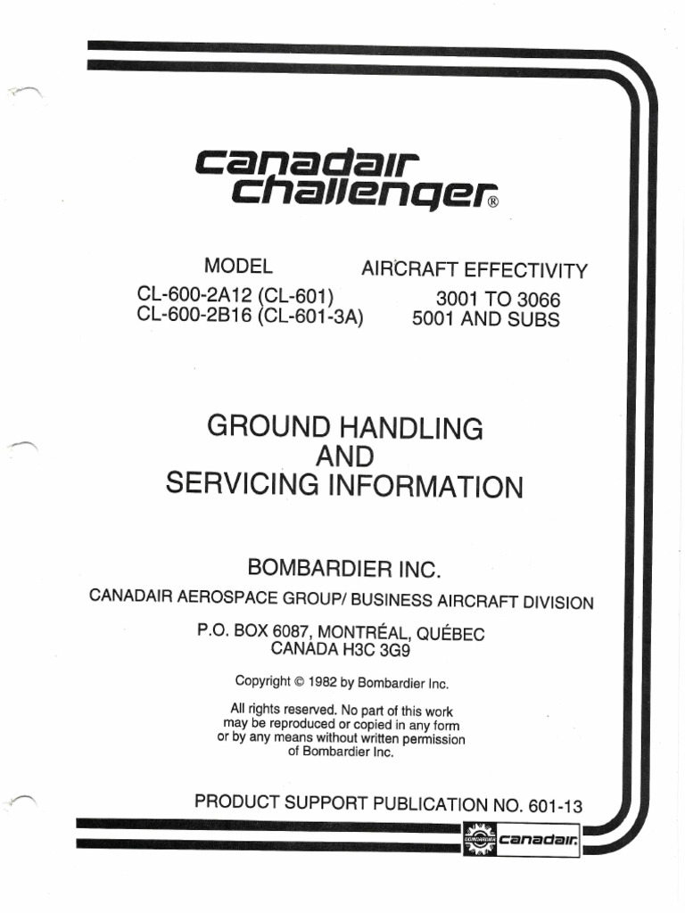 Manual de Ground Handling Challenger | PDF