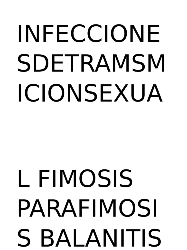 Infeccionesdetramsmicionsexual Fimosis Parafimosis Balanitis Peyronie ...