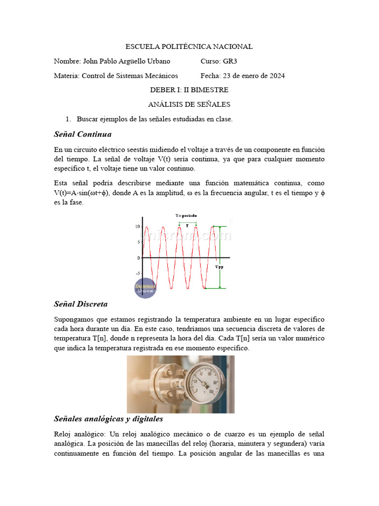 Deber John Arguello CSM | PDF | Reloj | Señal analoga
