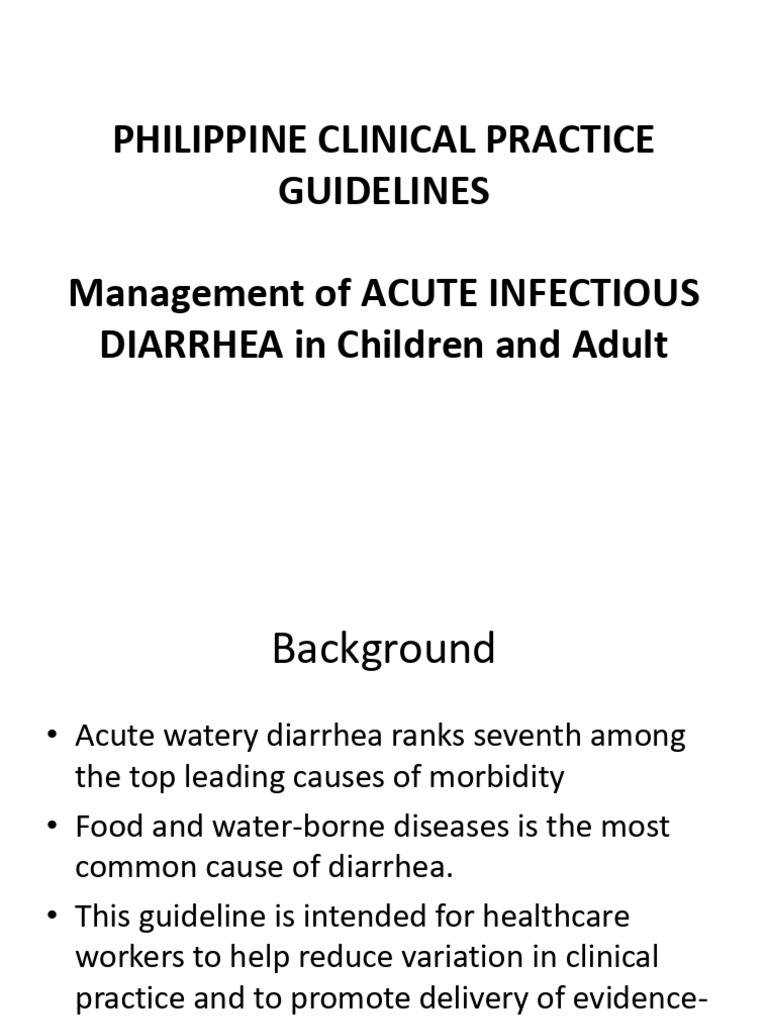 Philippine Clinical Practice Guidelines Management of ACUTE INFECTIOUS ...