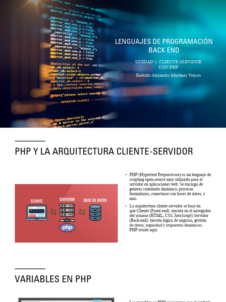 1.1. PHP y La Arquitectura Cliente-Servidor | PDF | Php | Servidor web