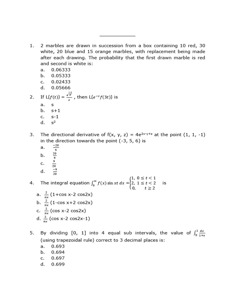 Mathematics Probability and Calculus Problems | PDF | Chess Theory | Chess