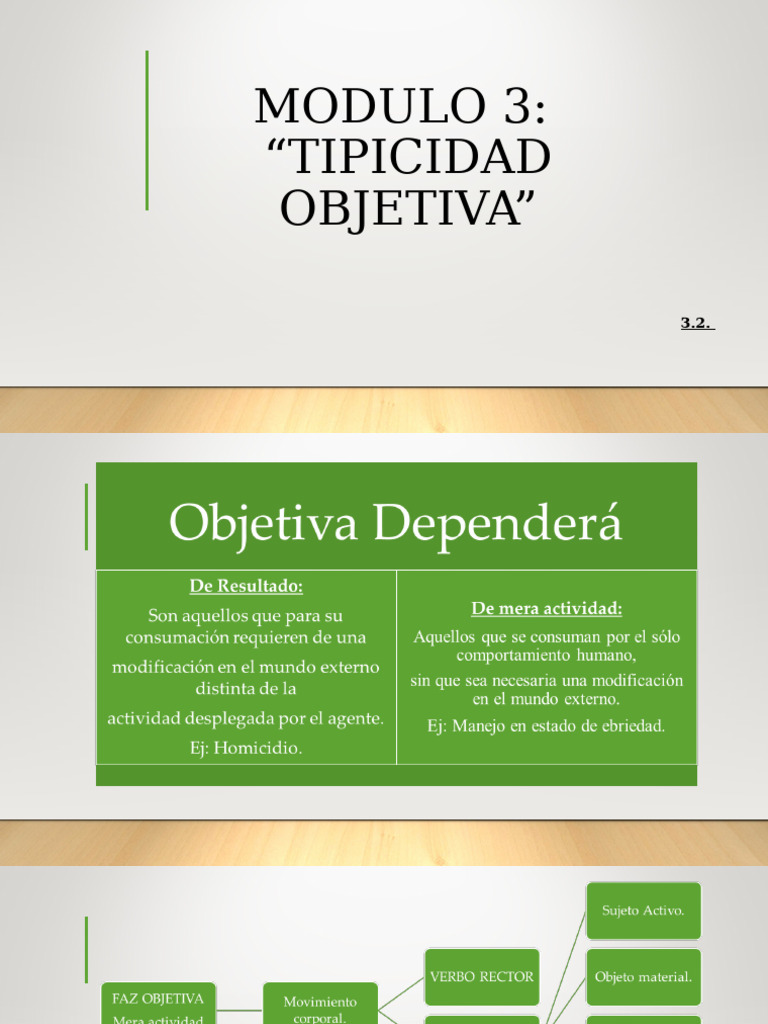 Modulo 3. 1 Tipicidad Objetiva | PDF | Causalidad (Ley) | Crímenes