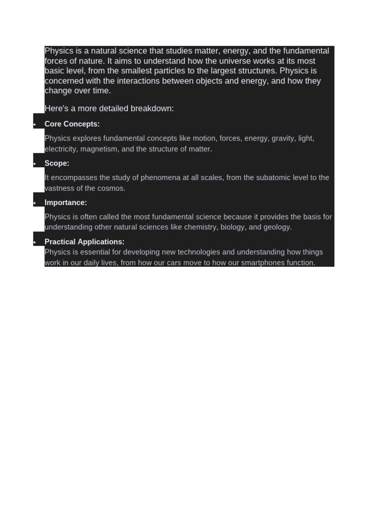 Basic Physics Concepts Overview | PDF