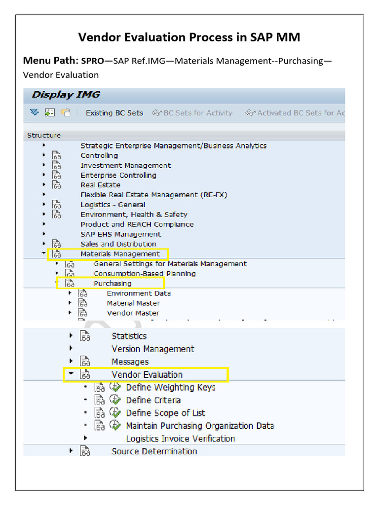 Mm Vendor Evaluation Process In Sap Mm Pdf
