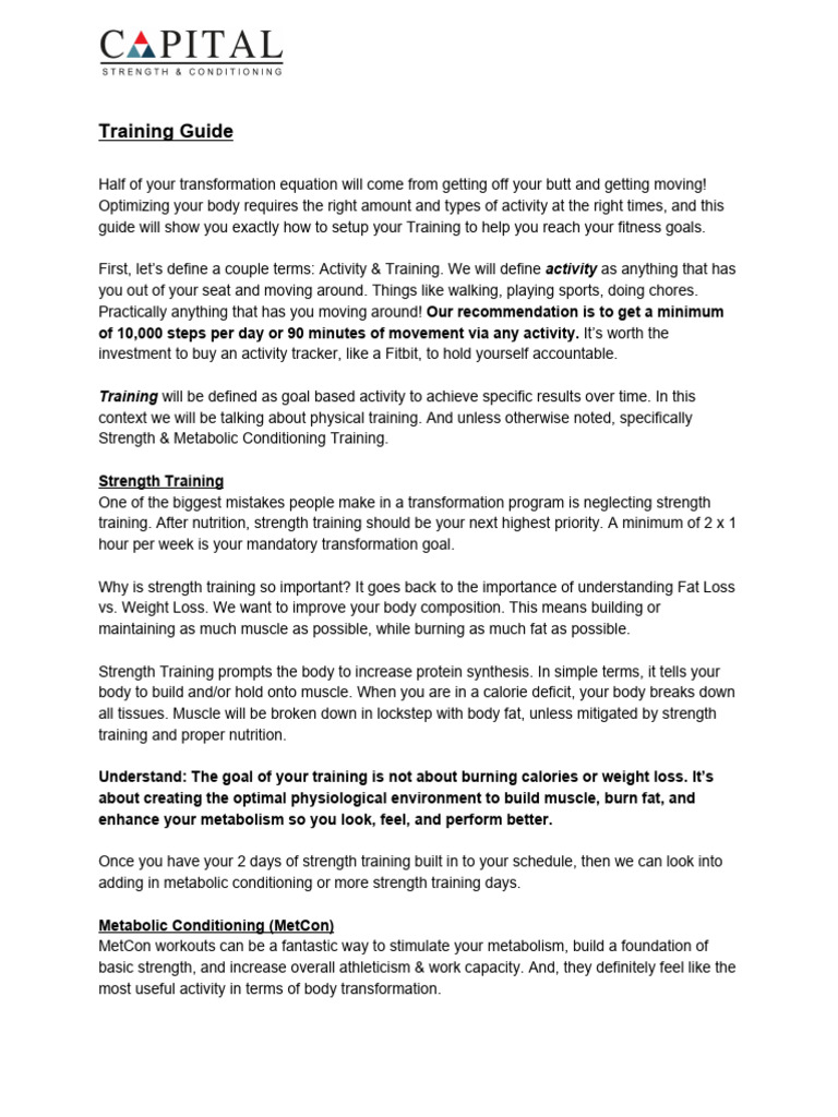 Effective Strength & MetCon Training Guide | PDF | Strength Training ...
