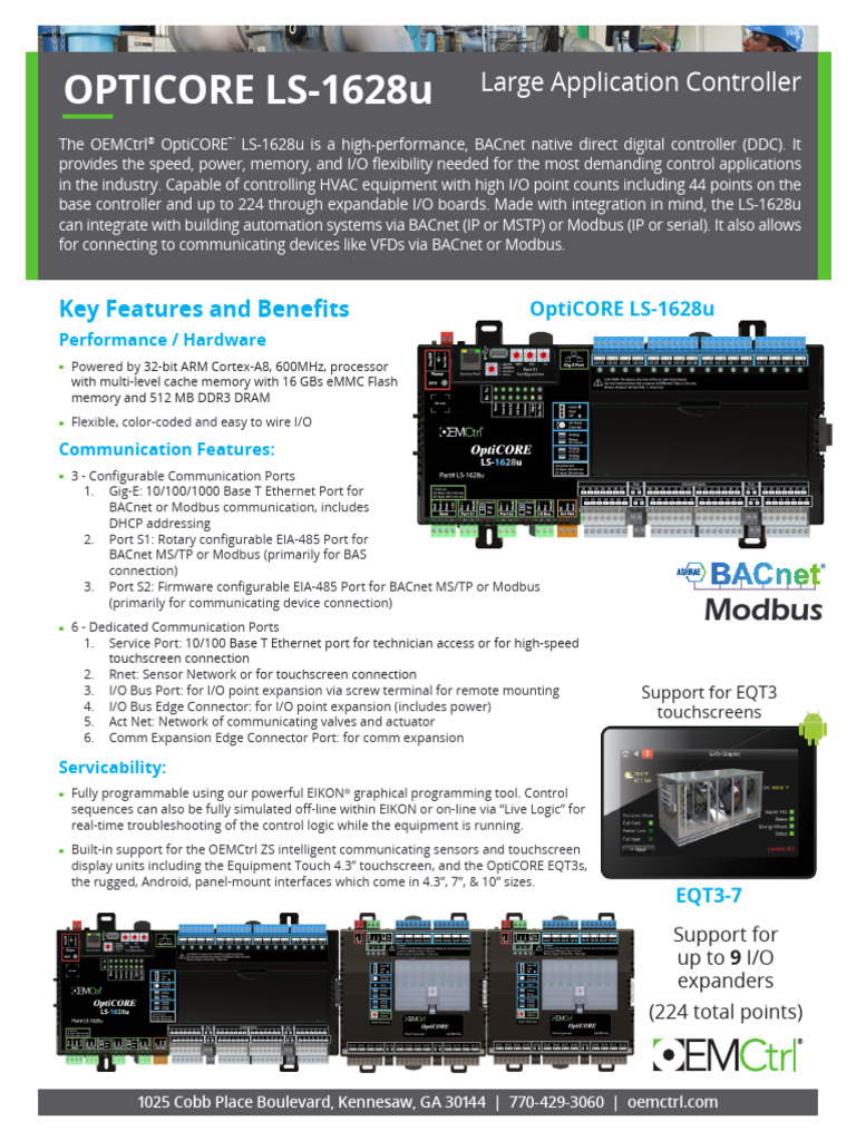 OptiCORE LS-1628u Controller Overview | PDF | Switch | Input/Output