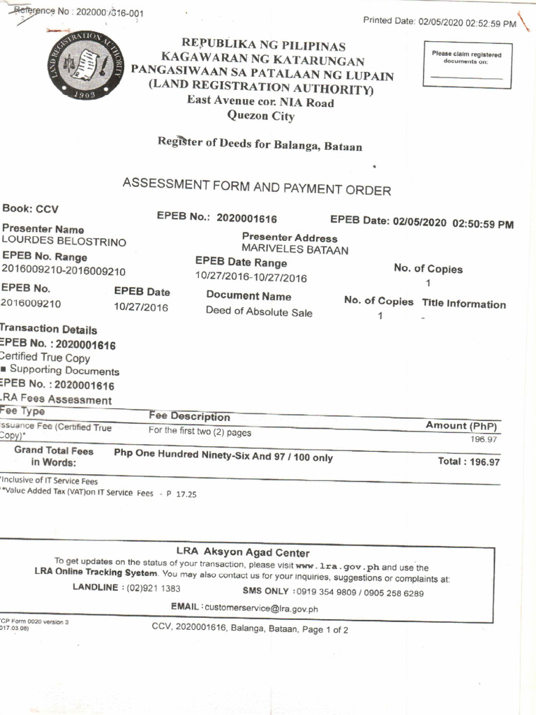 Assessment and Payment Order20250427 | PDF