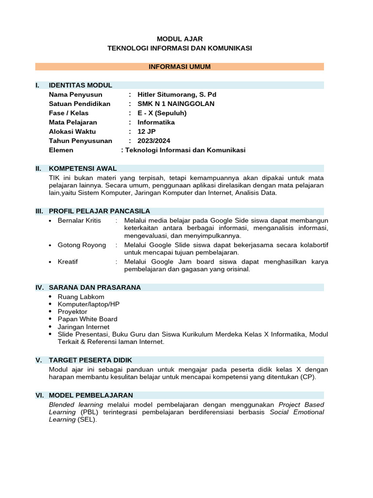 Informatika Bab 3 - Teknologi Informasi Dan Komunikasi | PDF