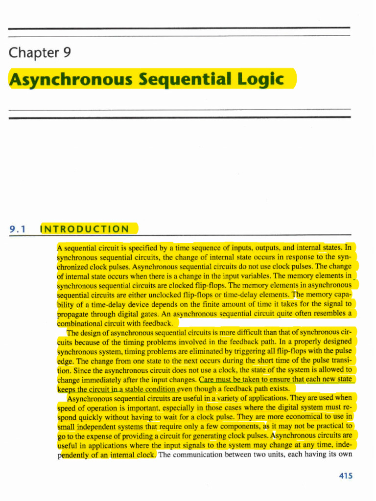 Unit-4 1 Fundamentals of Asynchronous Sequential Circuits | PDF ...