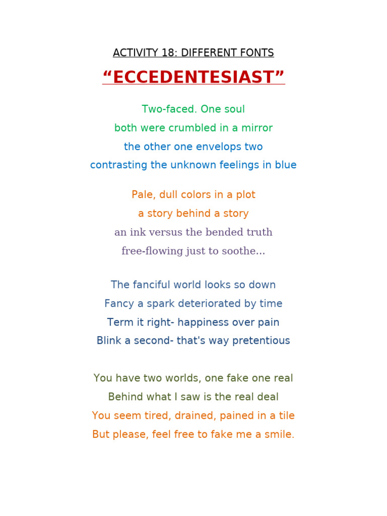 Activity 18 Different Fonts | PDF