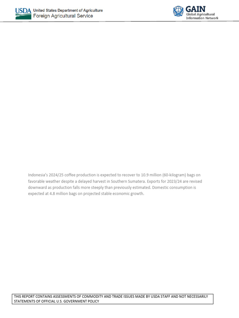 Coffee Annual Jakarta Indonesia ID2024-0016 | PDF | Coffee | Food Industry