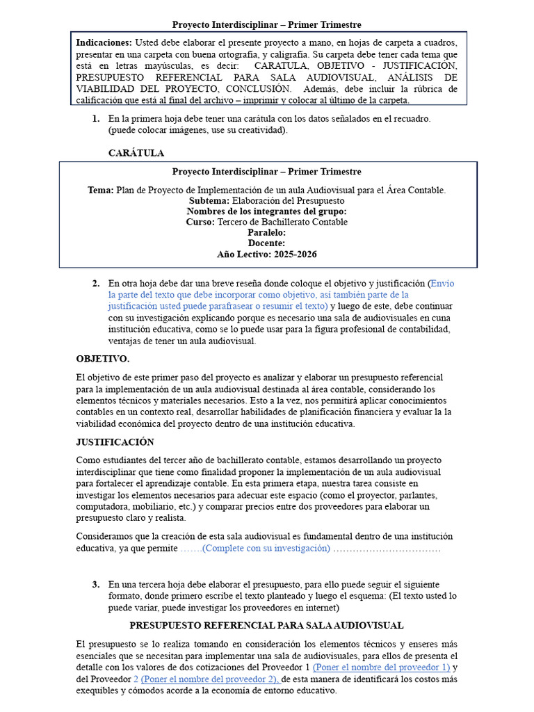 Proyecto Interdisciplinar | PDF | Presupuesto | Contabilidad