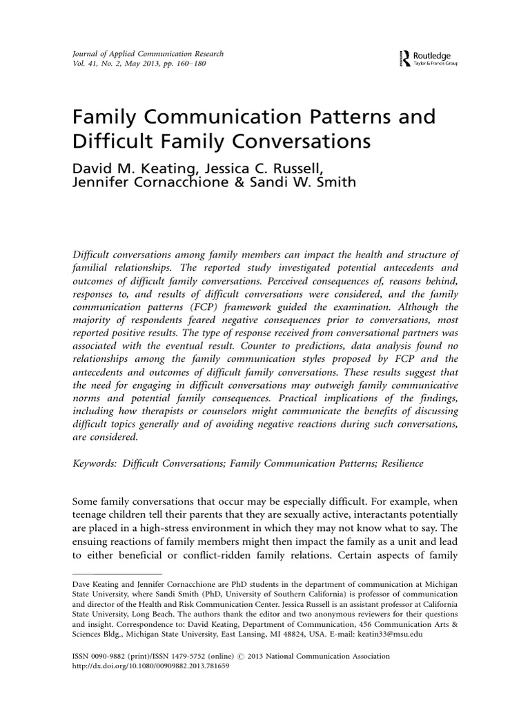 Family Communication Patterns and Challenges | PDF | Conformity ...