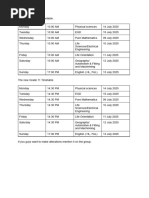 Grade 12 Timetable 2025 | PDF