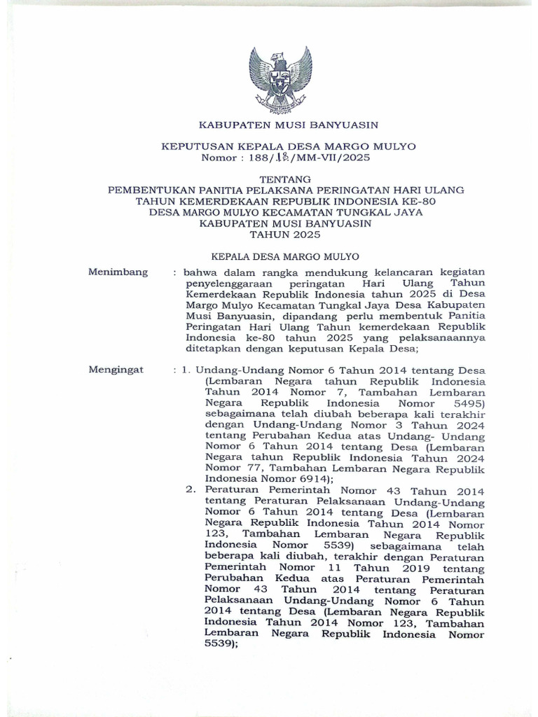 SK Panitia Hut Ri Ke-80 | PDF