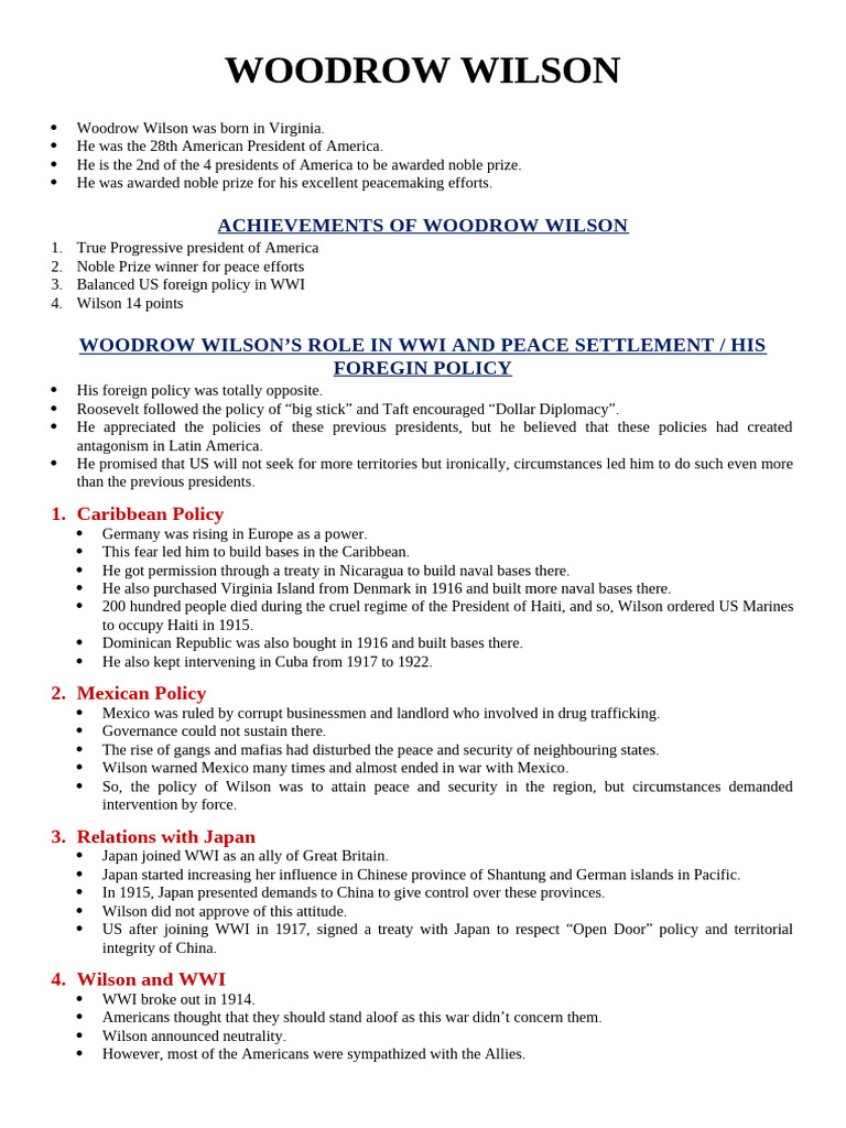 17. Woodrow Wilson and WWI | PDF | Allies Of World War I | World War I