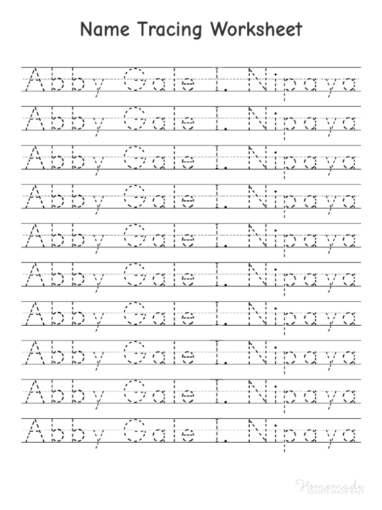Name Tracing Worksheet | PDF