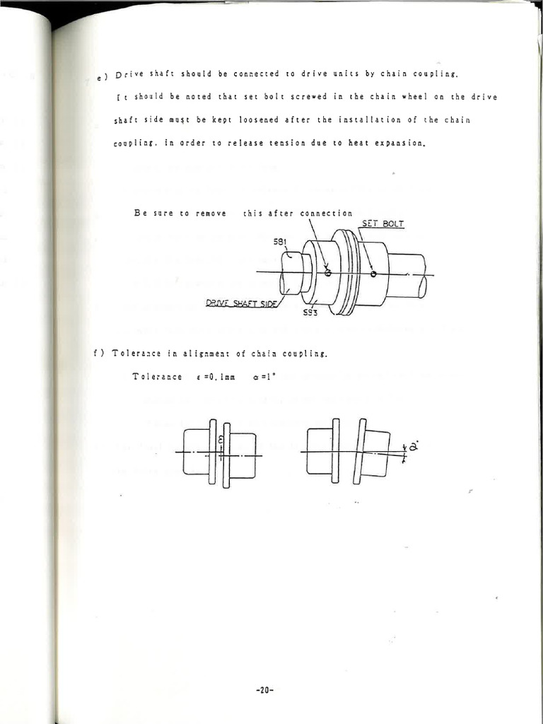 Tolerance in Alignment of Chain Coupling | PDF
