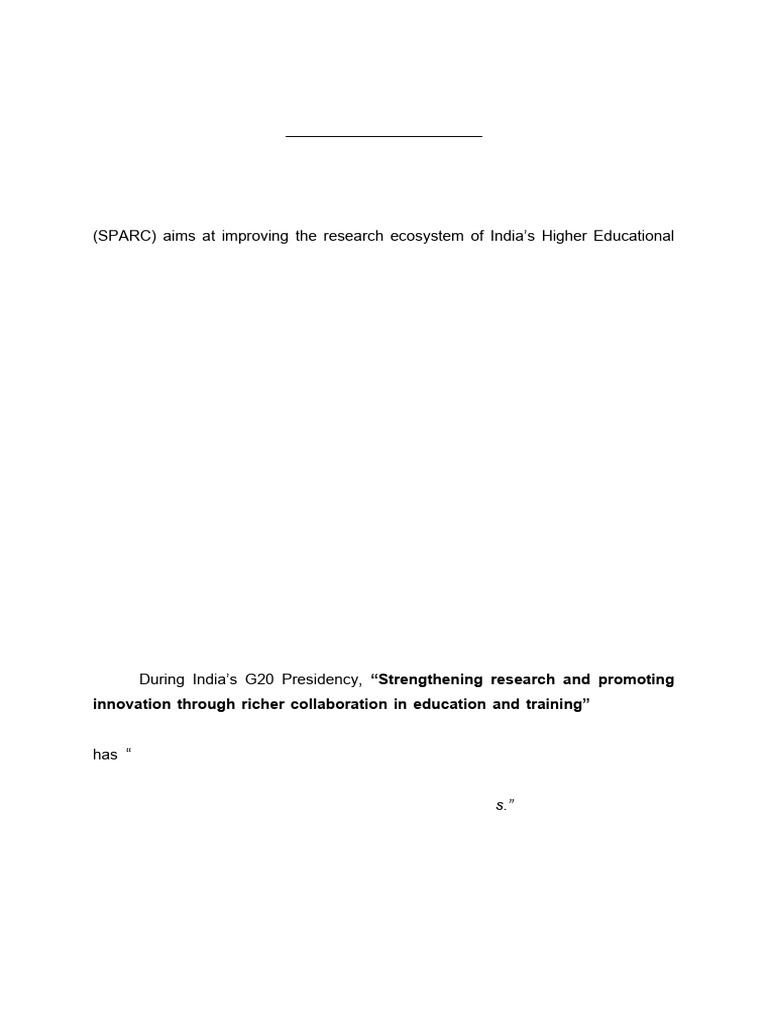 SPARC Guidelines - Approval Dated 21.12.2023 | PDF | Collaboration