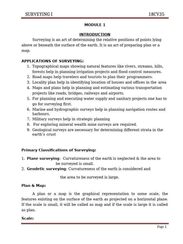 Basic Surveying Notes Word | PDF | Surveying | Contour Line