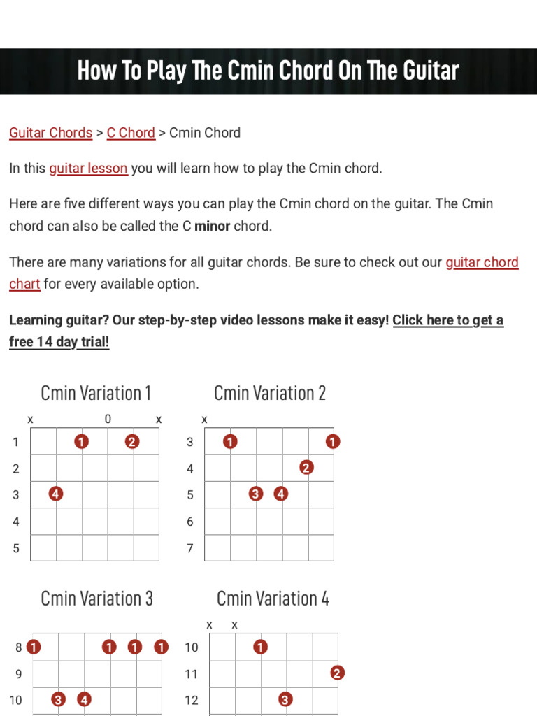 Cmin Chord On Guitar | PDF