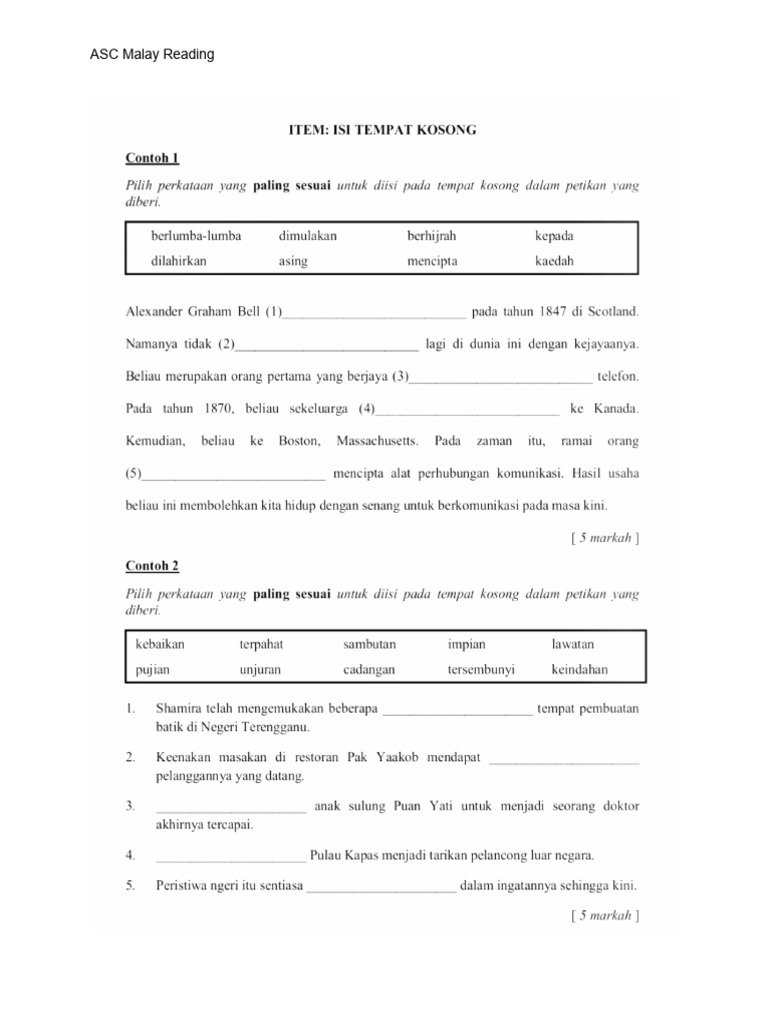 Year 56 Malay Reading | PDF