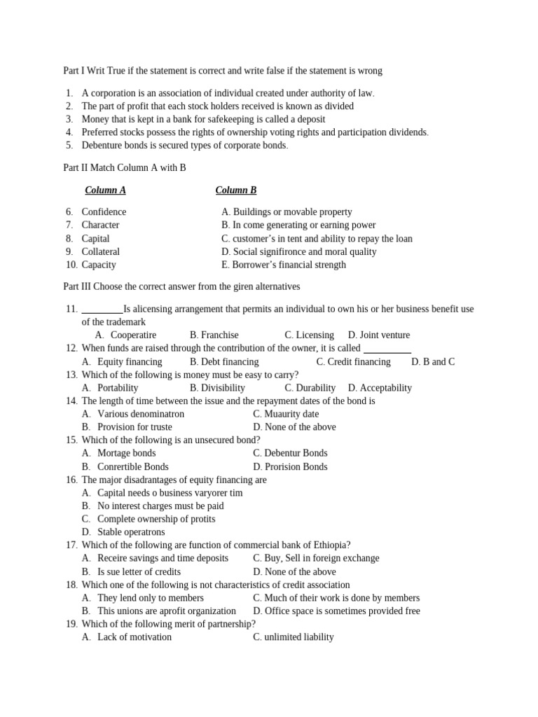 Column A Column B | PDF | Bonds (Finance) | Banks