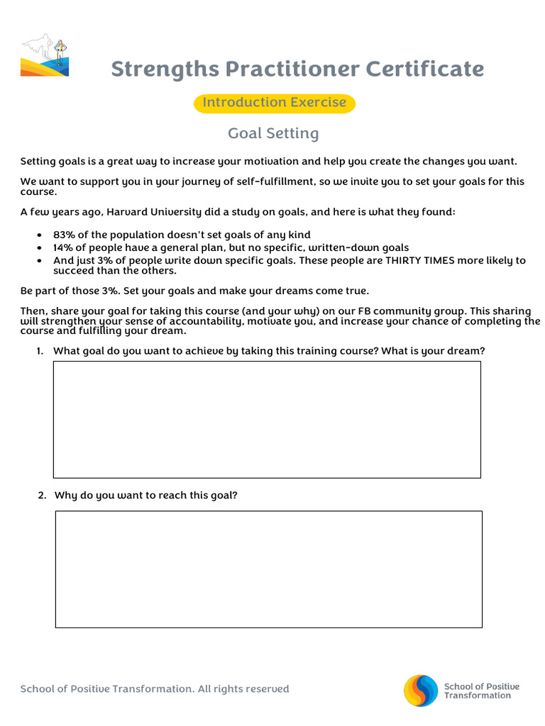 Goal Setting Strengths | PDF