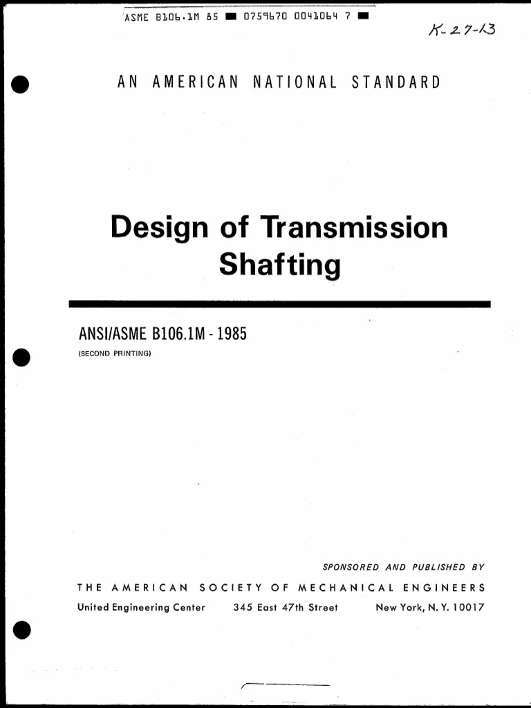 ASME B106.1m-1985 | PDF | Strength Of Materials | Fatigue (Material)