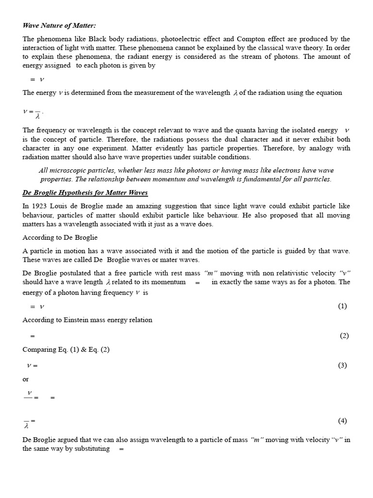 4. Wave Nature of Matter | PDF | Waves | Photon