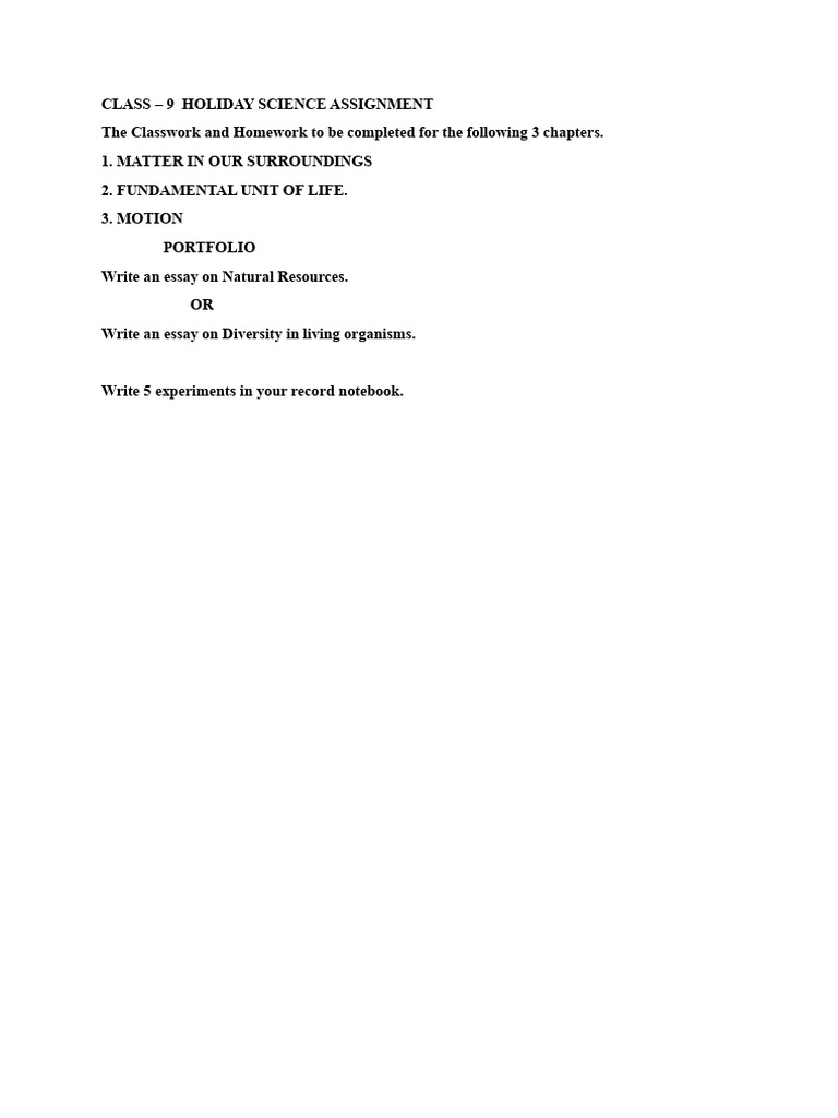 9 Science HW | PDF
