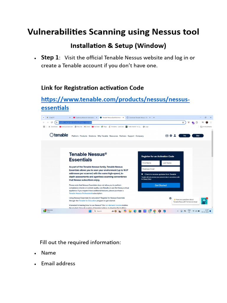 Vulnerability Scanning Using Nessus Tool | PDF | File Transfer Protocol ...