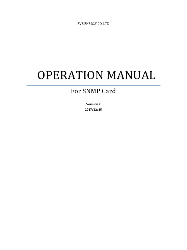 SNMP Card Operation Manual.V2 | PDF | Anode | Electrode