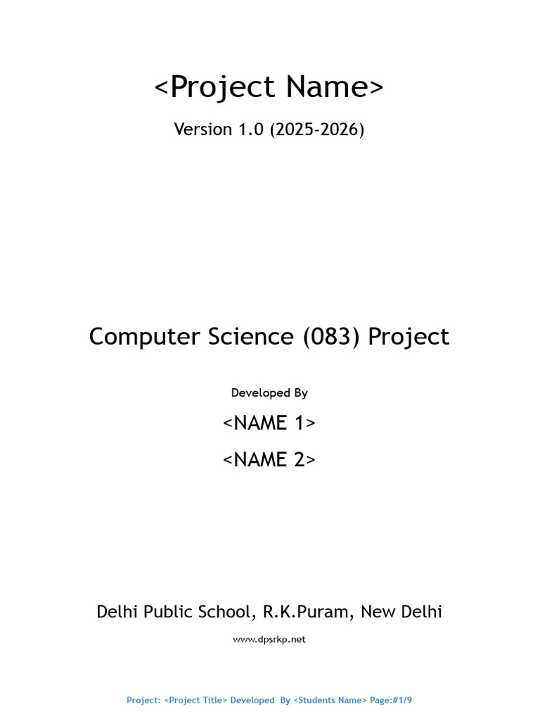 Project File Template CS12 2025 - 2026 | PDF | Software | Computing