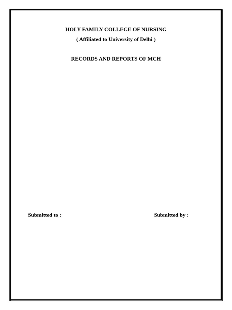Records and Reports of MCH | PDF | Childbirth | Pregnancy